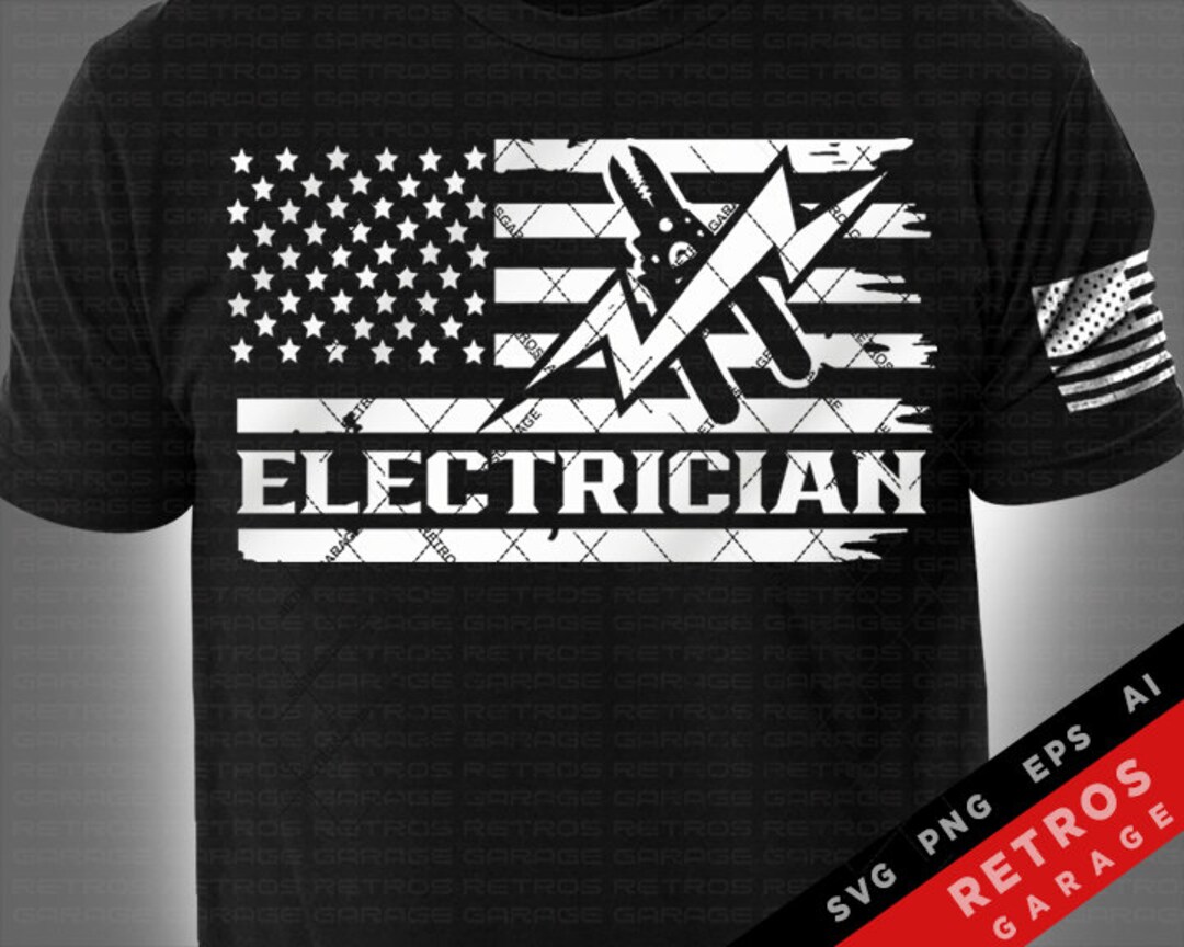 Electrician USA Flag SVG PNG Electrician Design America Wires Cut File ...