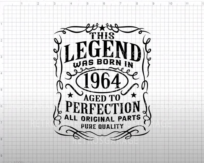 1964 Birthday Legend SVG PNG: Vintage Aged Perfection (digital Download ...