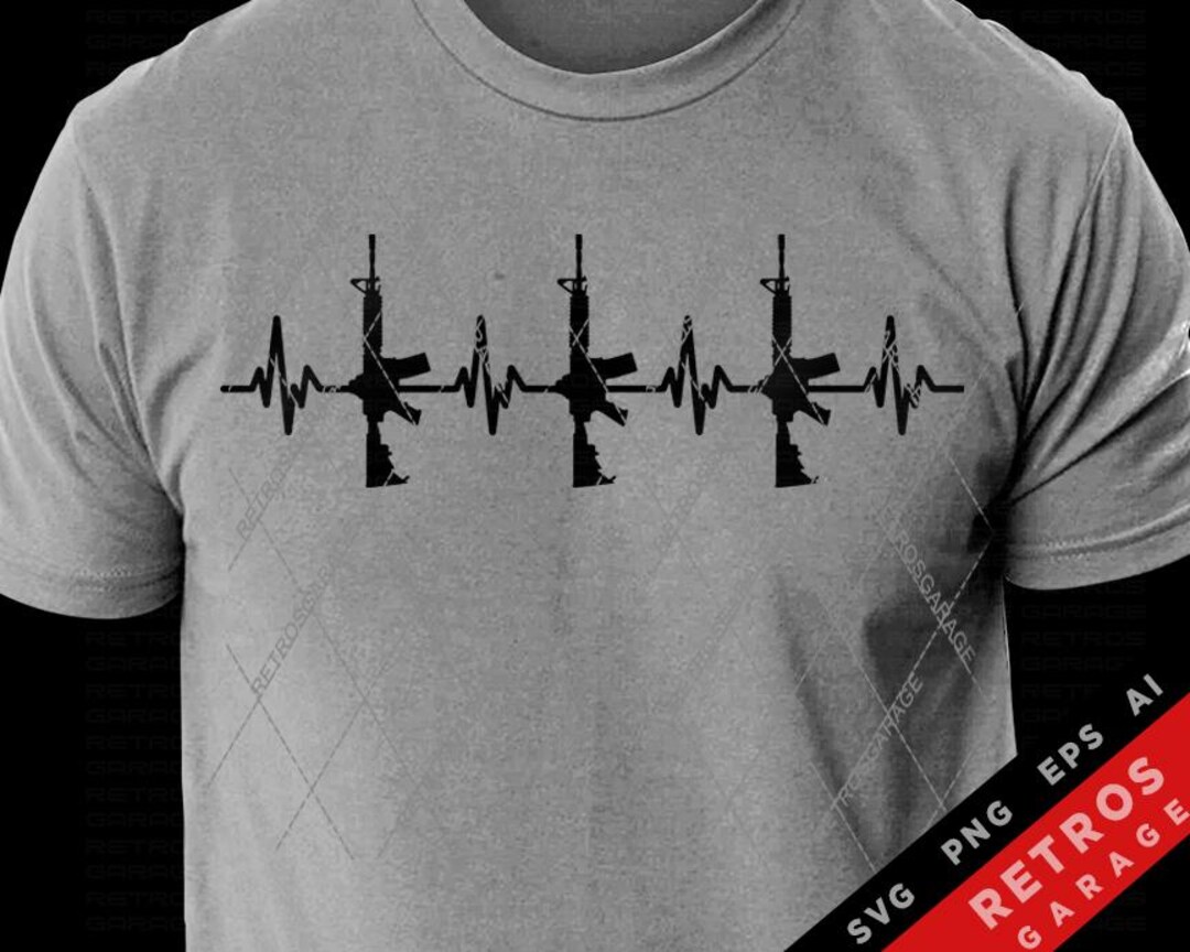 Rifle Heartbeat SVG PNG Second Amendment Rifle Cut File Sublimation ...