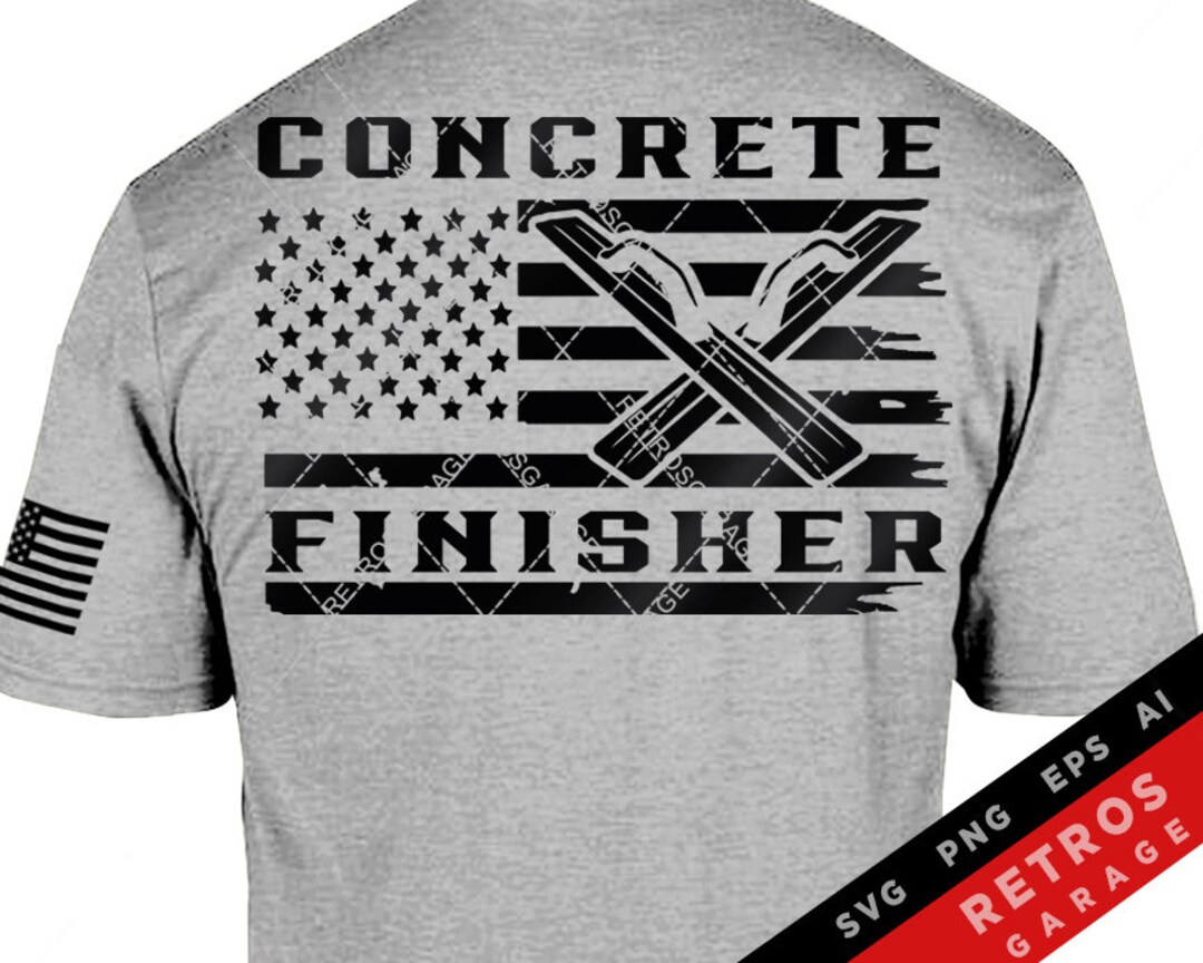 Concrete Finisher USA Flag SVG PNG Concrete Finisher Design America ...
