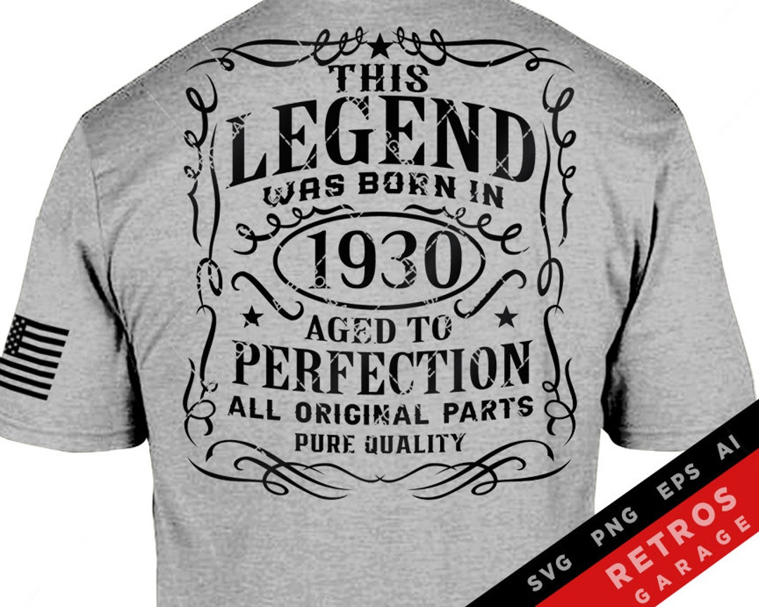 1930 Geburtstag SVG Diese Legende wurde 1930 PNG Jahrgang 1930 Aged to Perfection Vintage 1930 ...