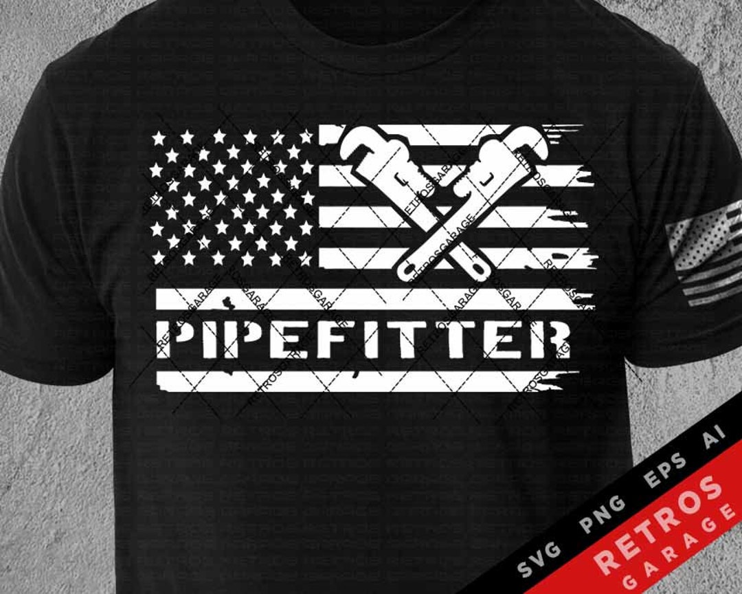 Pipefitter USA Flag SVG PNG Pipefitter Design America Pipes Cut File ...