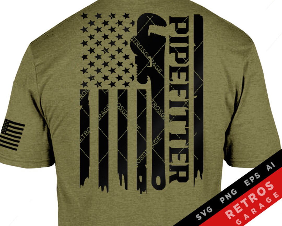 Pipefitter USA Flag SVG PNG Pipefitter Design America Pipes Cut File ...