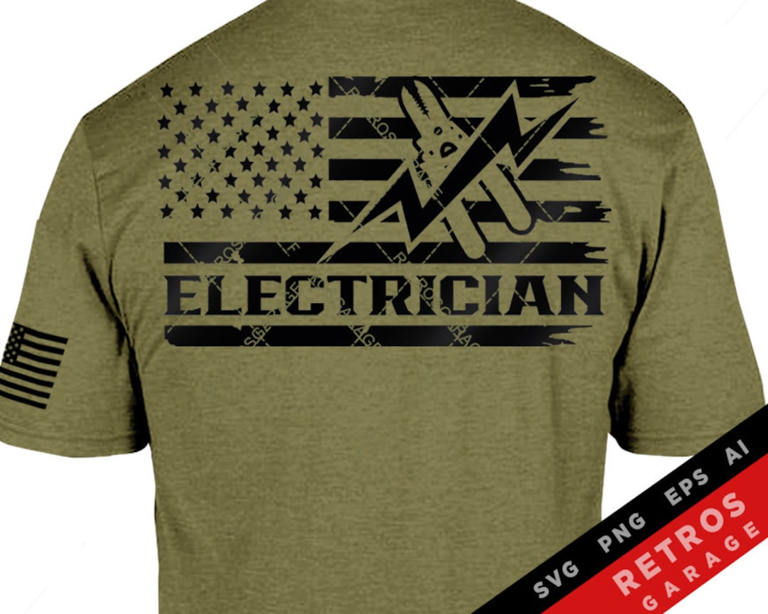 Electrician USA Flag SVG PNG Electrician Design America Wires Cut File ...