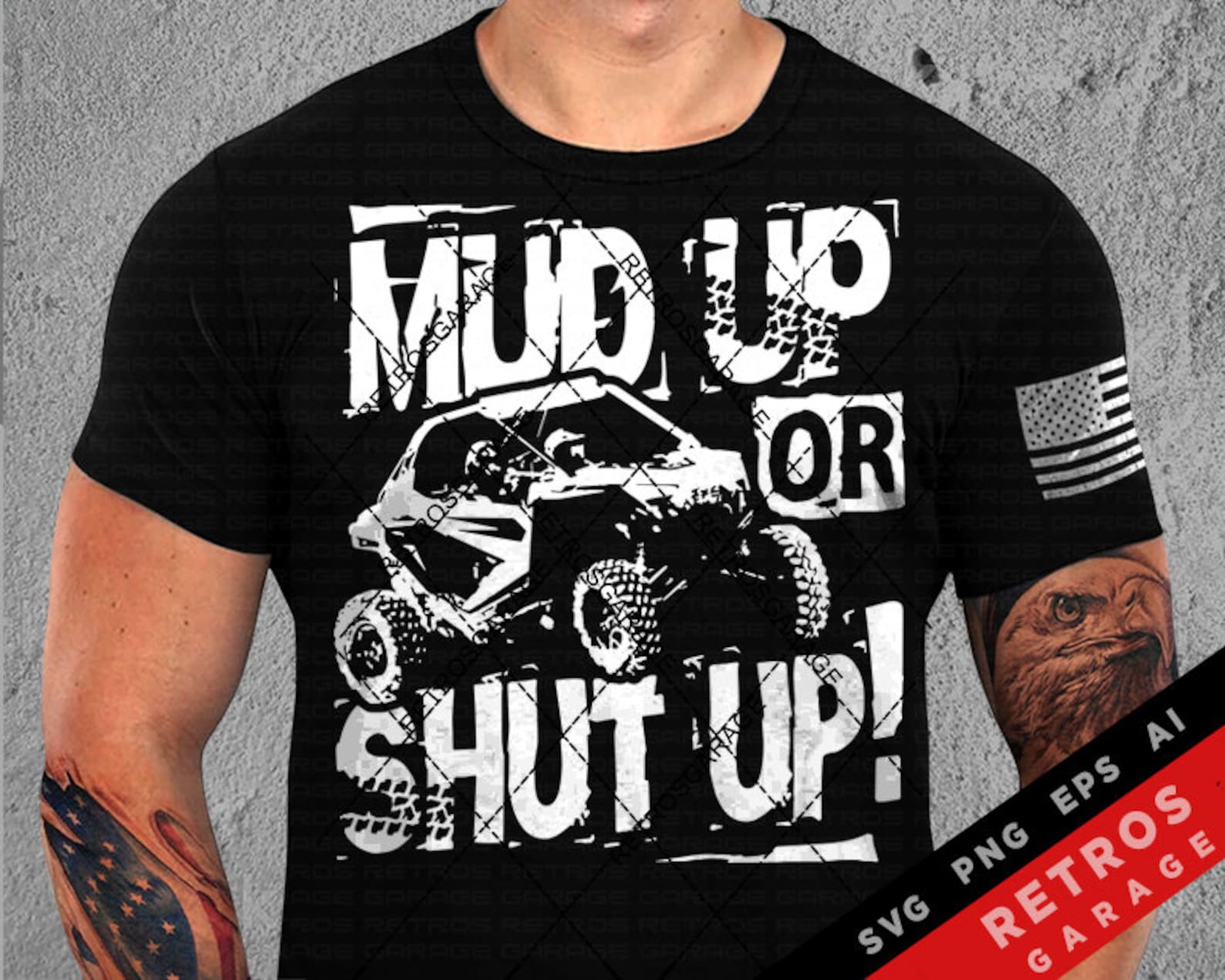 Mud up or Shut up SVG PNG Offroad UTV Dirt Lover Distressed America ...