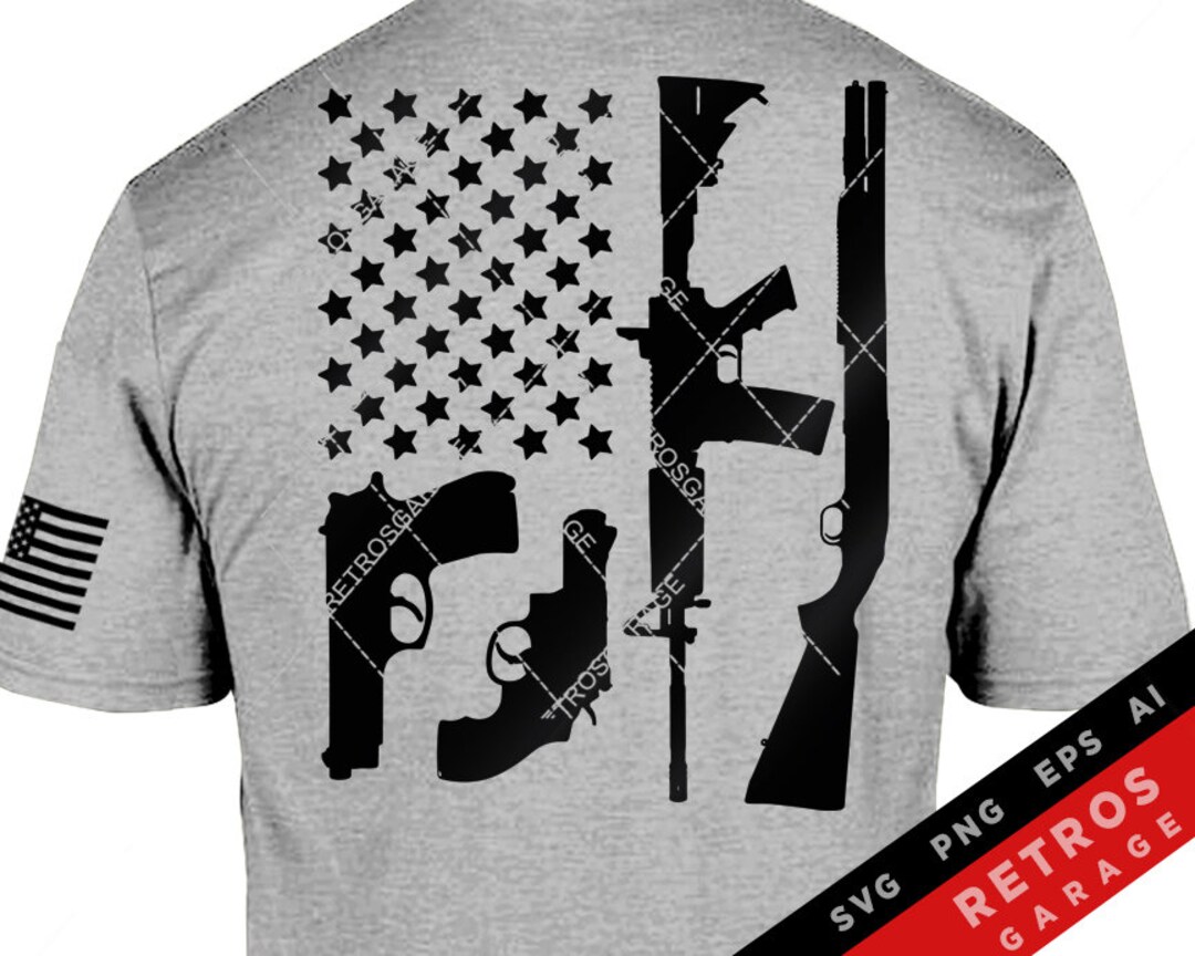 USA Rifle Flag SVG: Second Amendment Patriotic Design (digital Download ...
