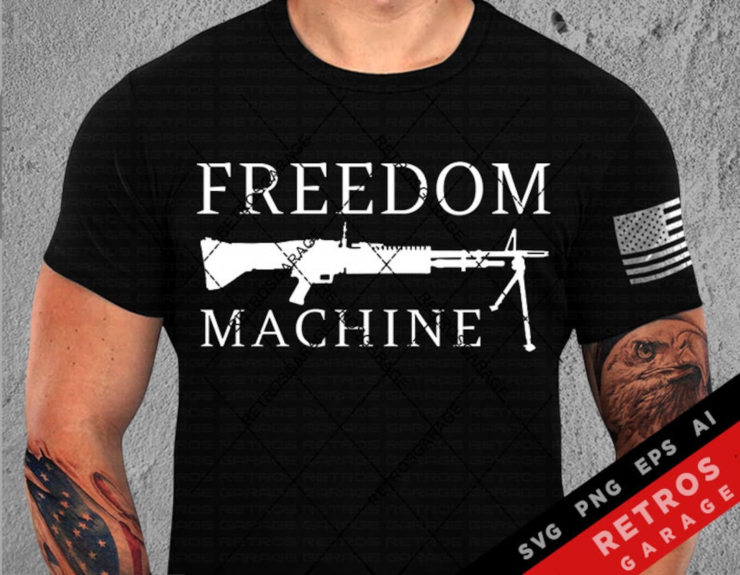 M60 Freedom Machine SVG PNG Machine Gun Rifles Usa Flag Second ...