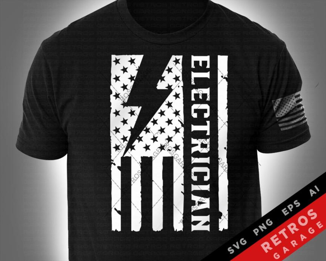 Electrician USA Flag SVG PNG Electrician Design America Wires Cut File ...
