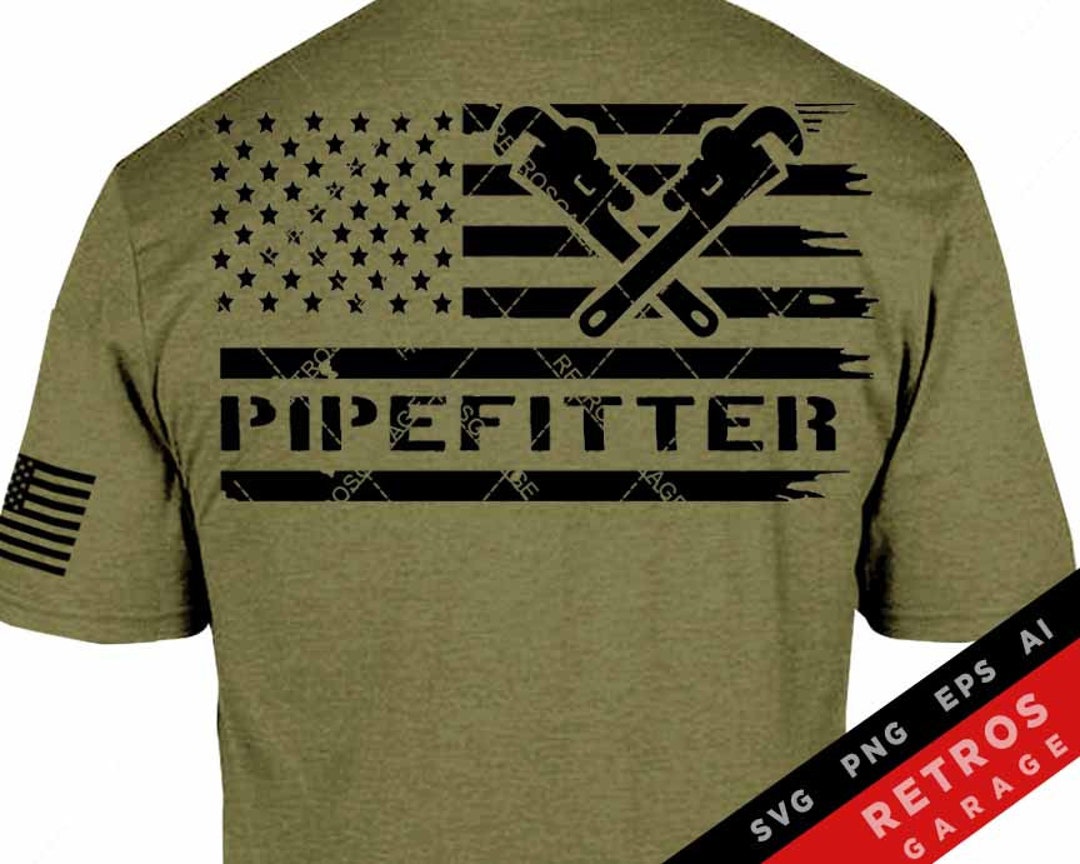 Pipefitter USA Flag SVG PNG Pipefitter Design America Pipes Cut File ...