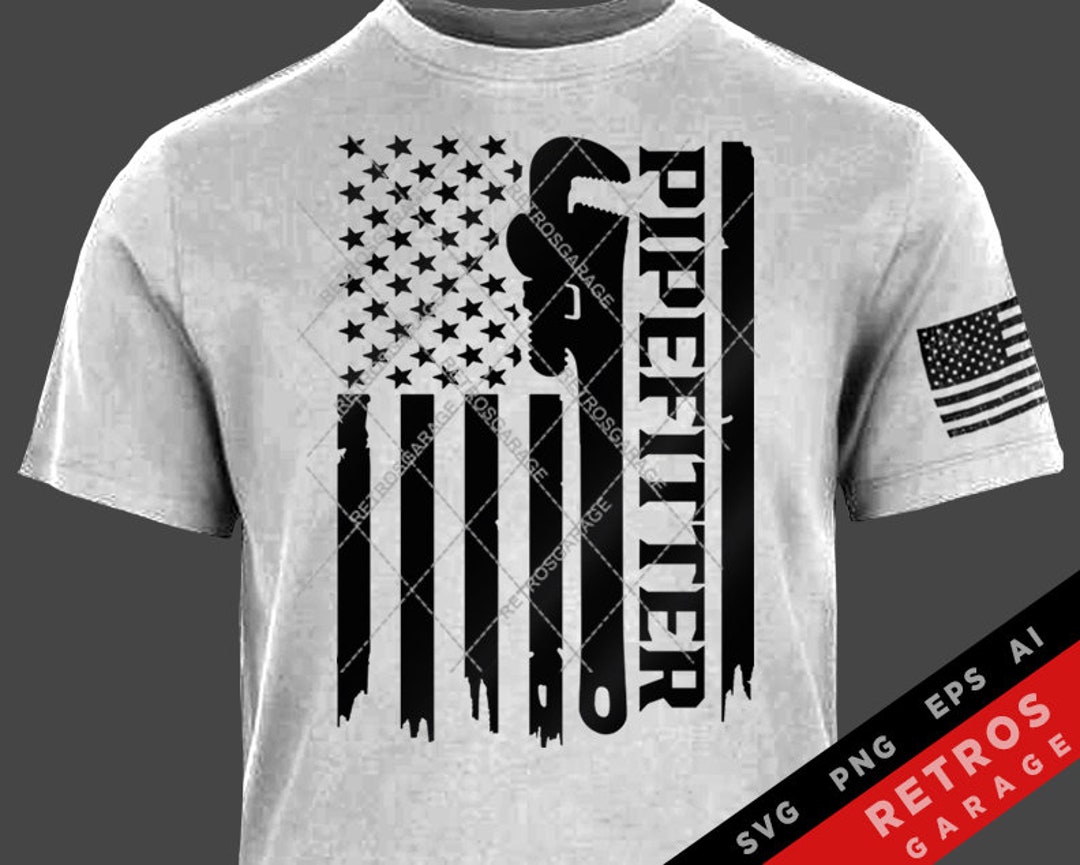 Pipefitter USA Flag SVG PNG Pipefitter Design America Pipes Cut File ...
