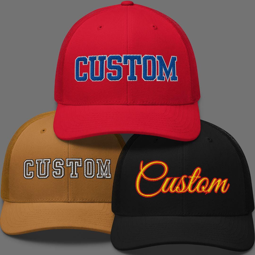 Personalized Trucker Cap Embroidery, Embroidered Hat, Baseball Hat ...