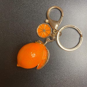 Lemon Keychain Bag Charm Key Ring Fob Yellow Gold With Strap - Etsy
