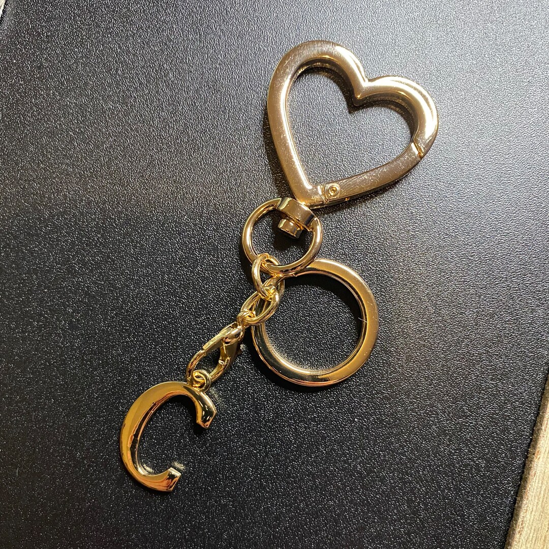 Gold Initial Letter Keychain Bag Charm Purse Charm - Etsy