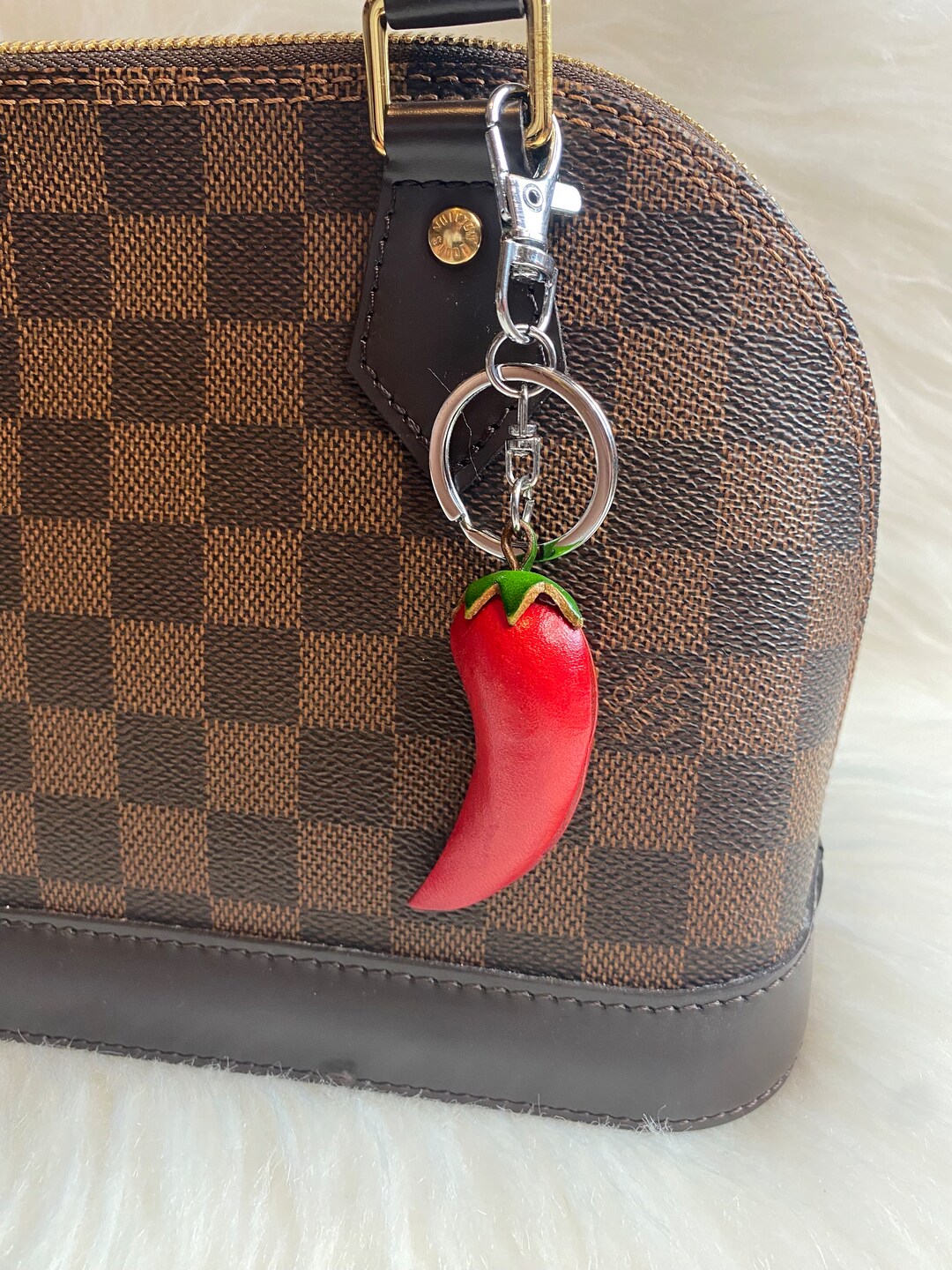 Red Pepper Keychain Bag Charm Leather New Handmade Gift - Etsy