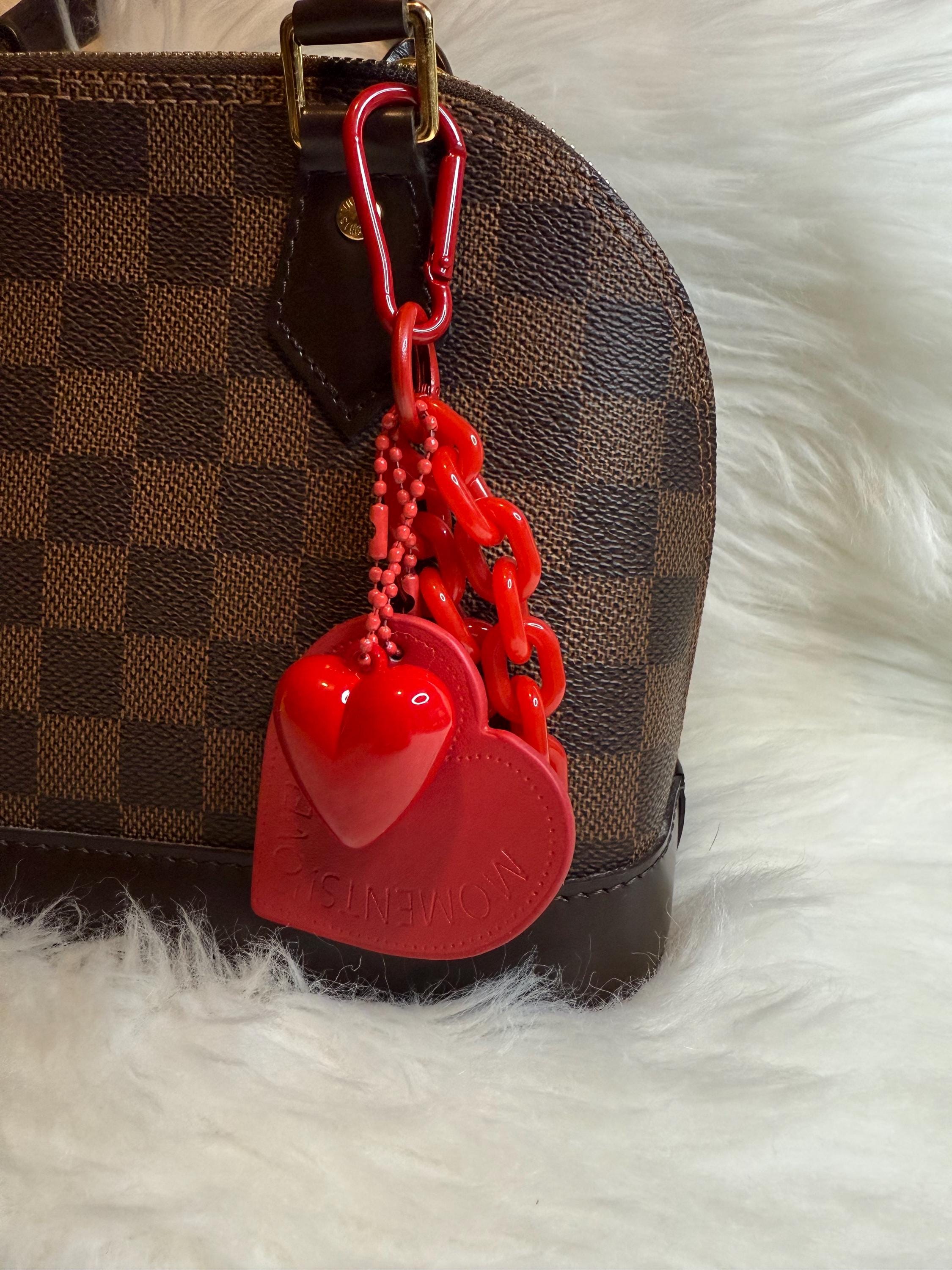 Heart Bag Charm Keychain Keyring Car Key Charm Red - Etsy