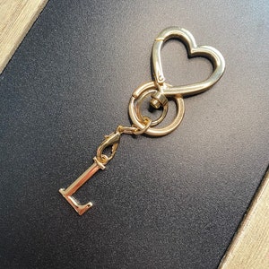 Gold Initial Letter Keychain Bag Charm Purse Charm - Etsy