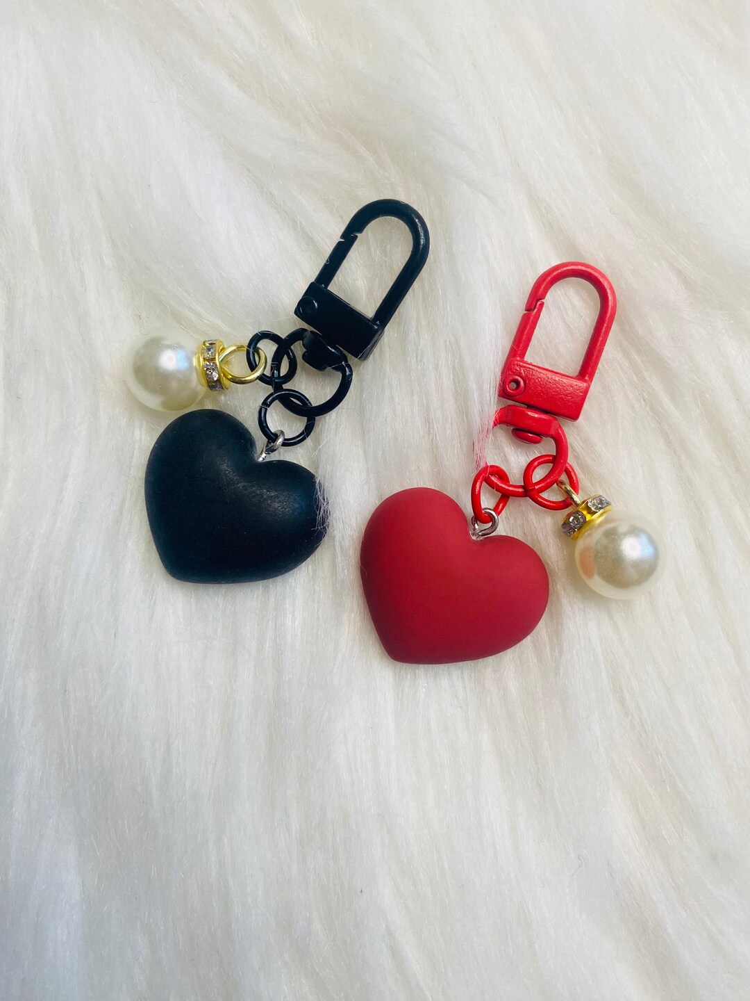 Heart Charm Keychain for Women Key Chains Ring Car Bag Pendent Charm ...