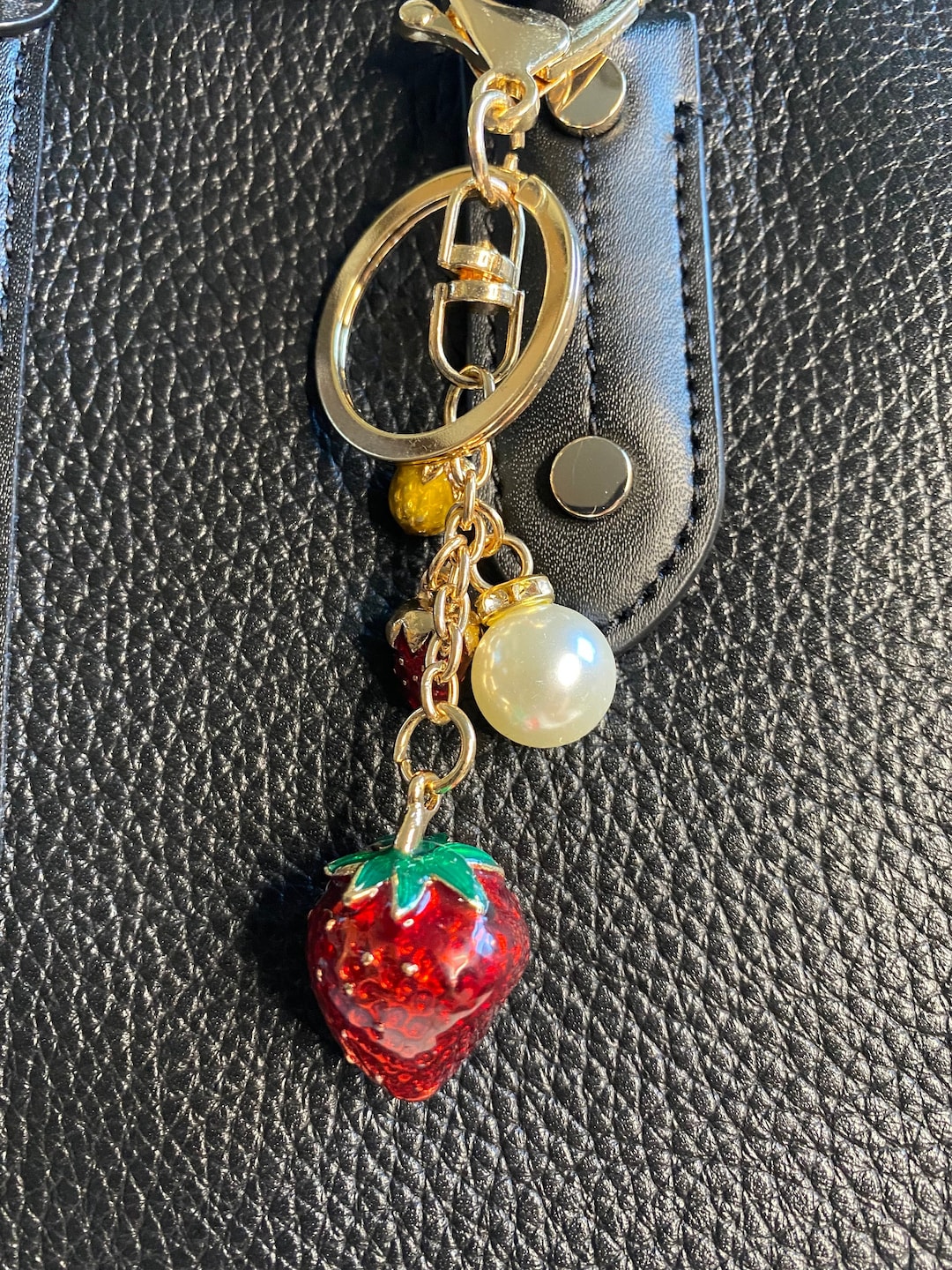 Strawberry Bag Charm Keychain Key Ring Car Charm Red Handmade New - Etsy