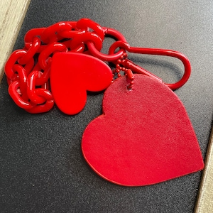 Heart Bag Charm Keychain Keyring Car Key Charm Red - Etsy