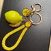 Lemon Keychain Bag Charm Key Ring Fob Yellow Gold With Strap - Etsy