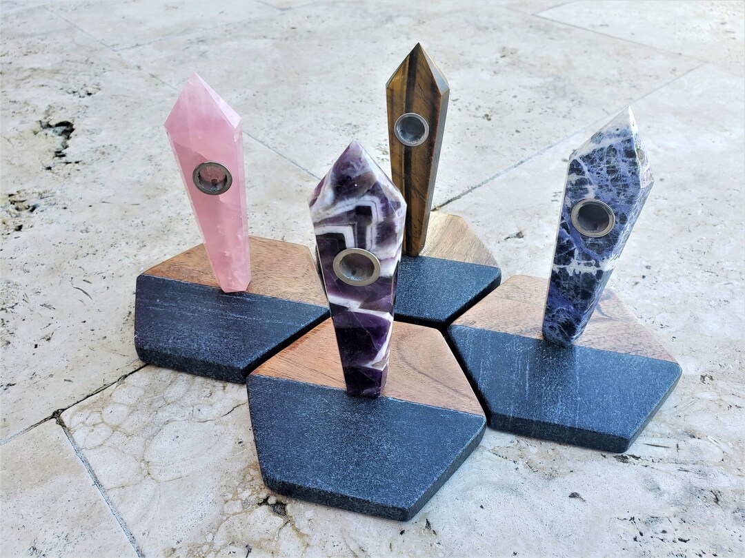 Crystal Pipe Stone Pipe Display Stand Natural Gemstone Stone for Chakra ...