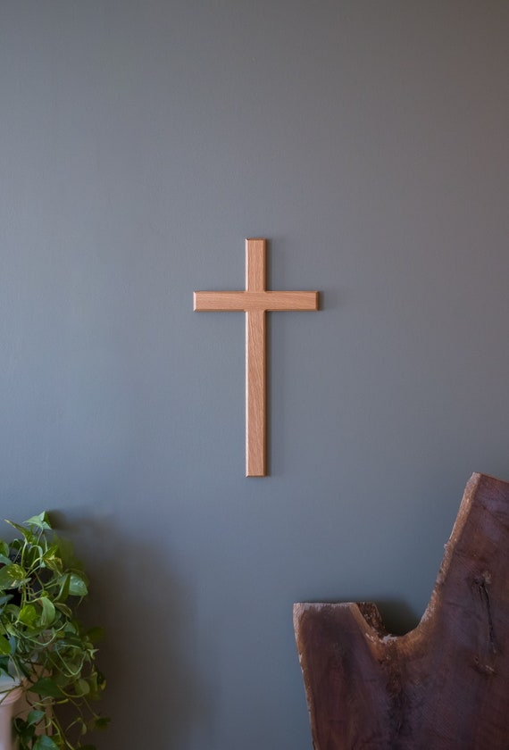 Large Wood Wall Cross Made From White Oak 24 Long - Etsy