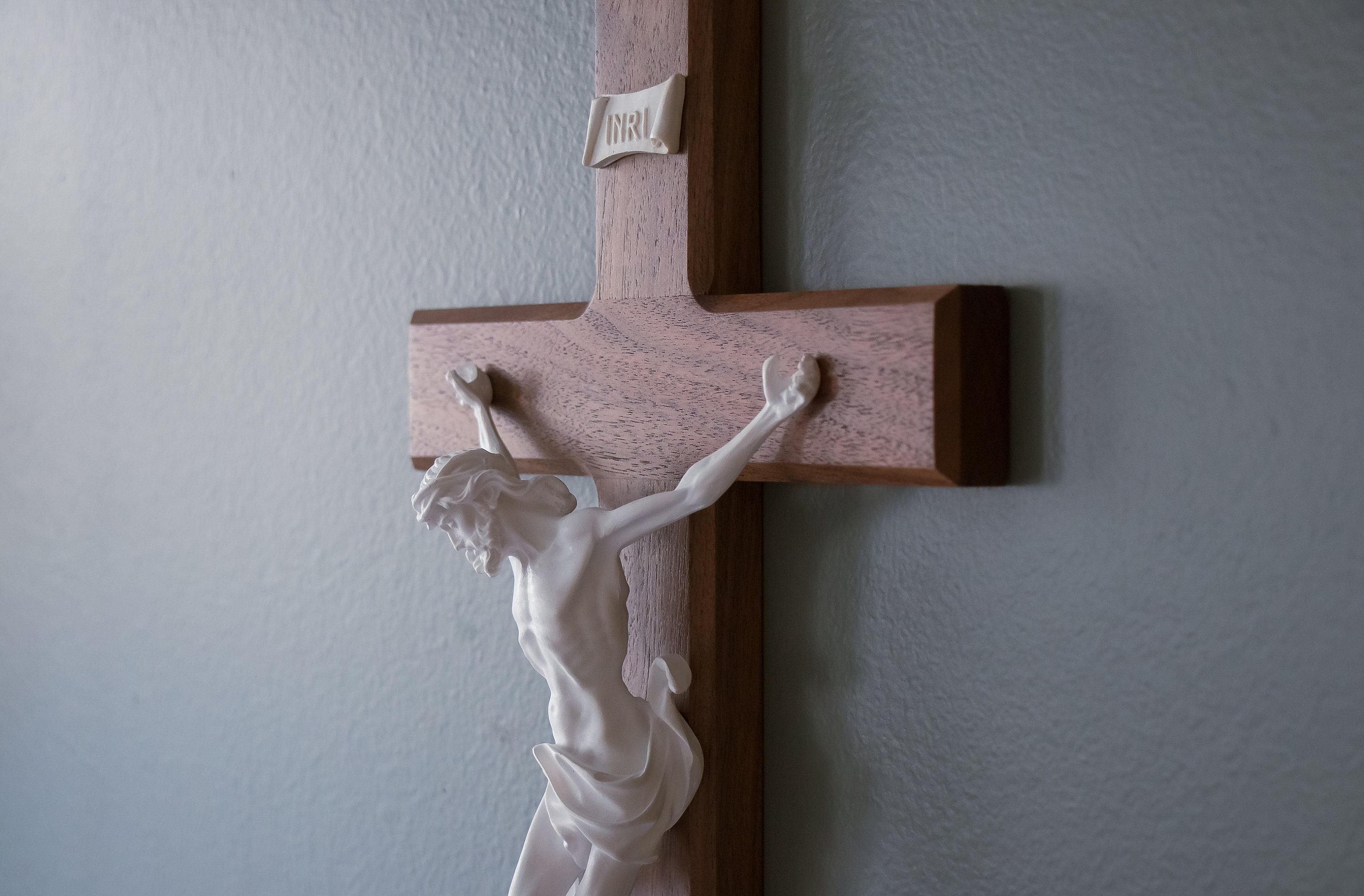 16 Large Wall Crucifix With White Corpus Wood Crucifix | Etsy