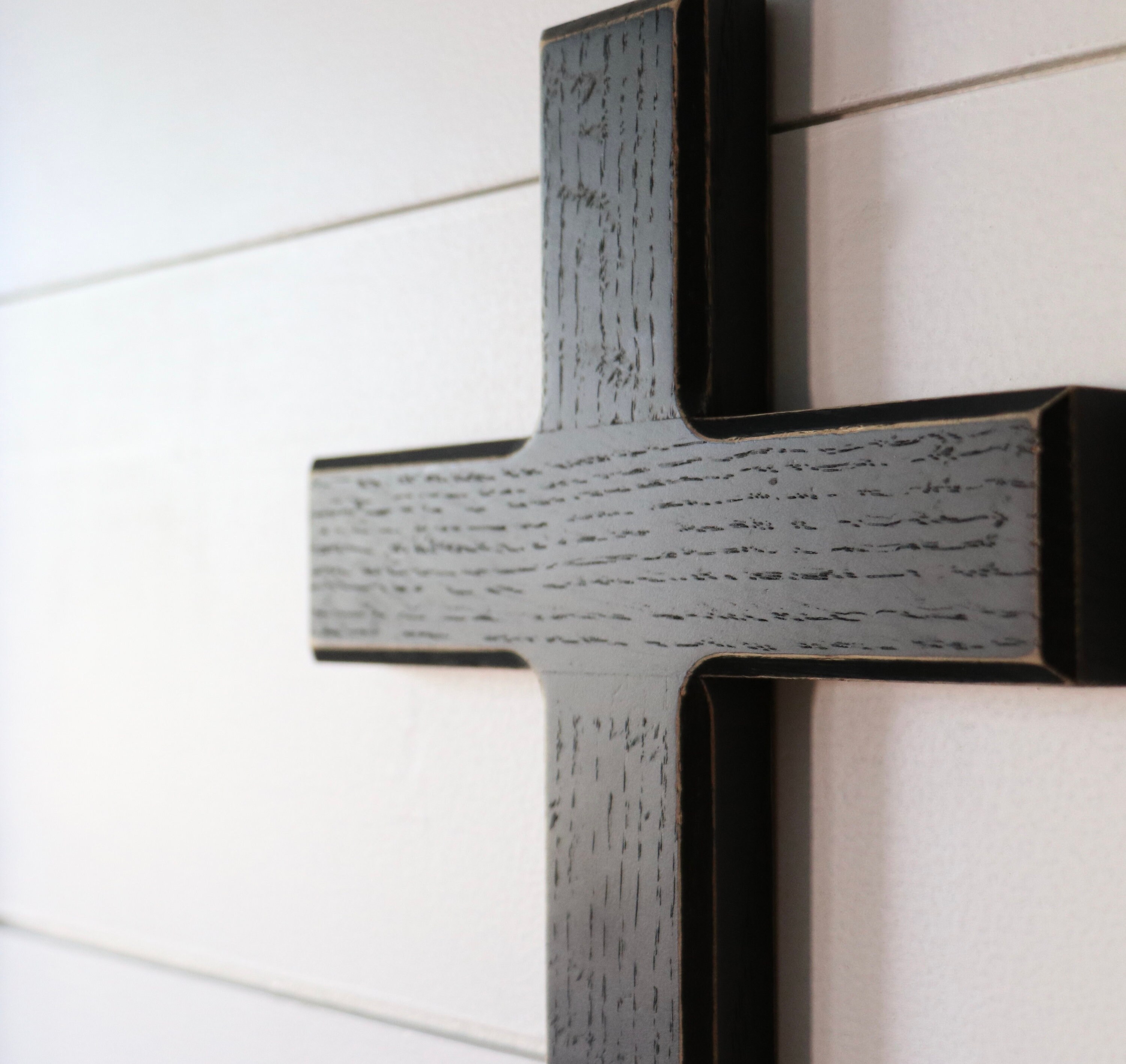 15 Distressed Black Wood Wall Cross Farmhouse Cross - Etsy