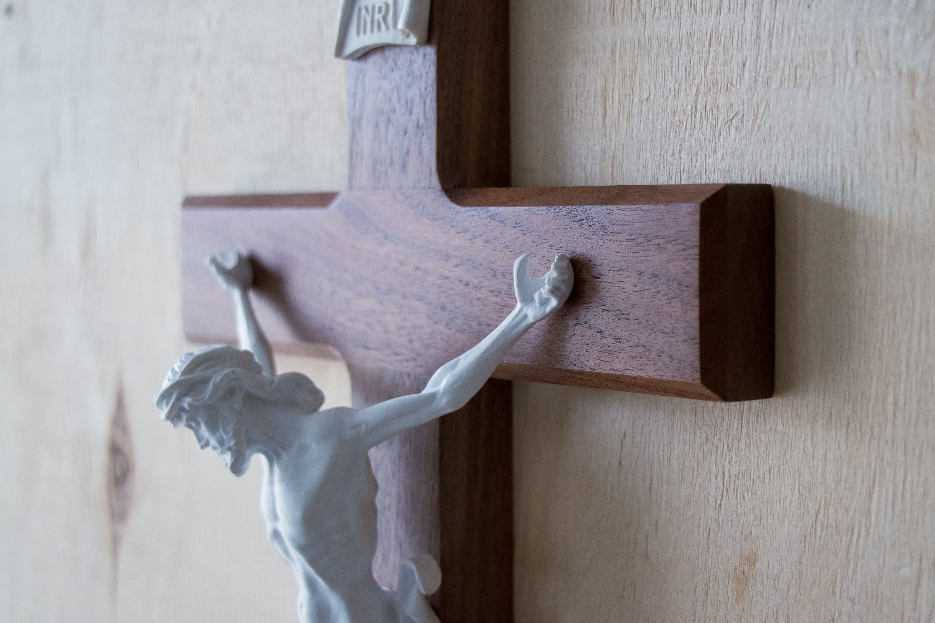 16 Large Wall Crucifix With White Corpus Wood Crucifix | Etsy