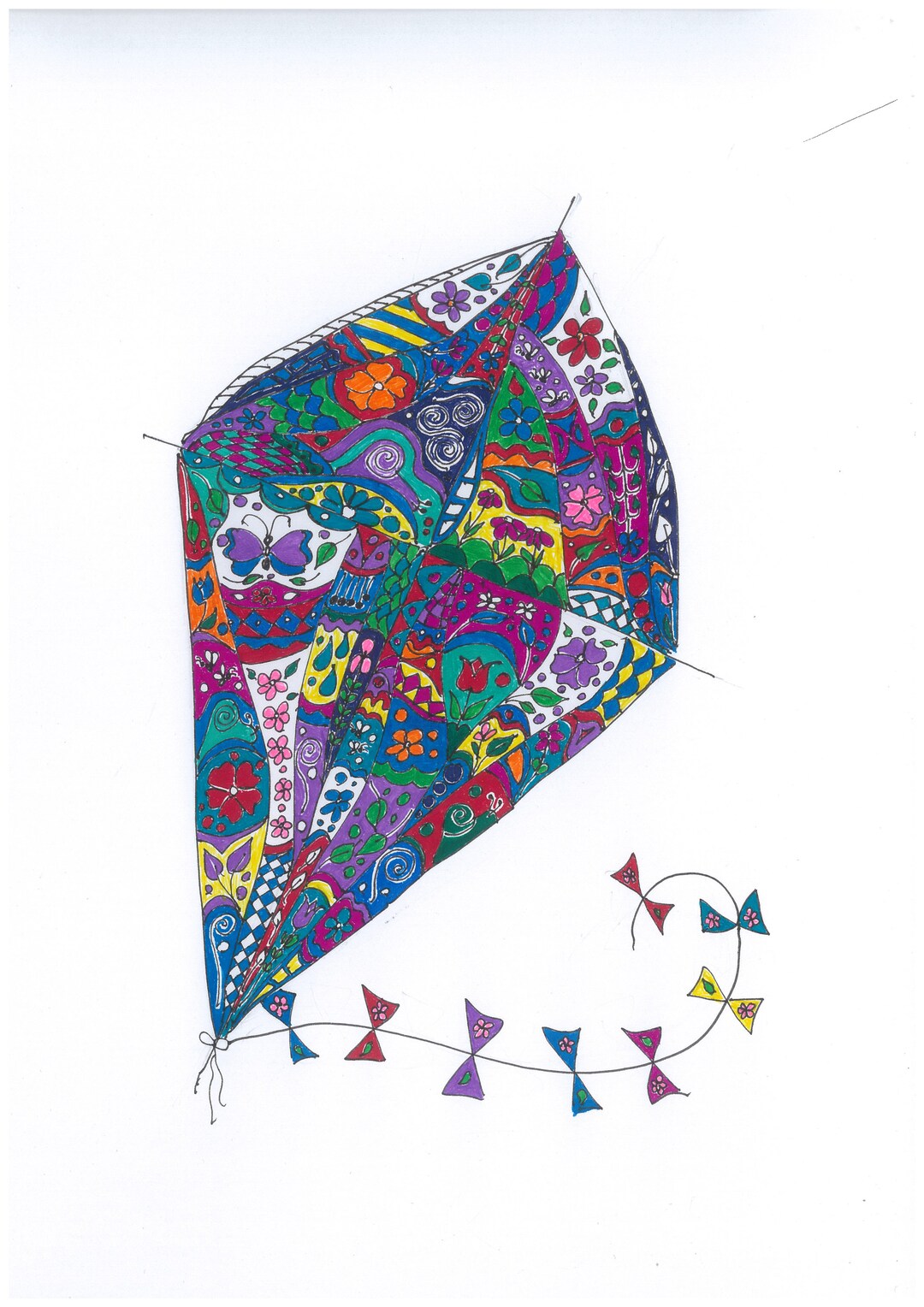 Kite Pen & Ink Drawing - Etsy