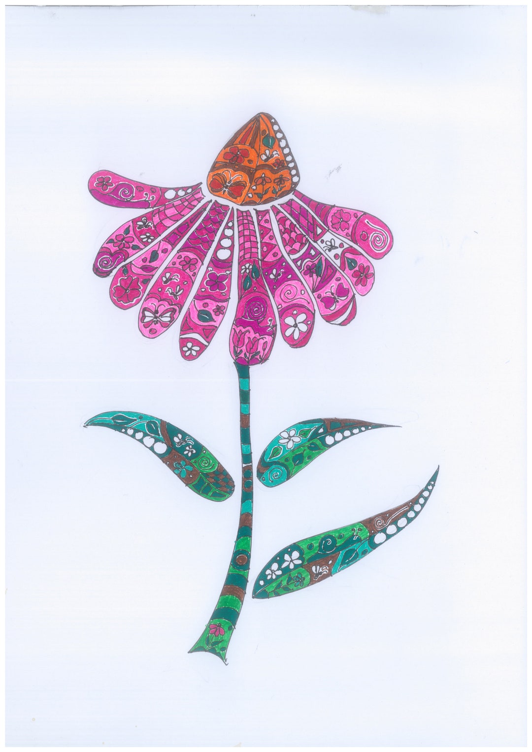 Daisy Pen & Ink Drawing - Etsy UK