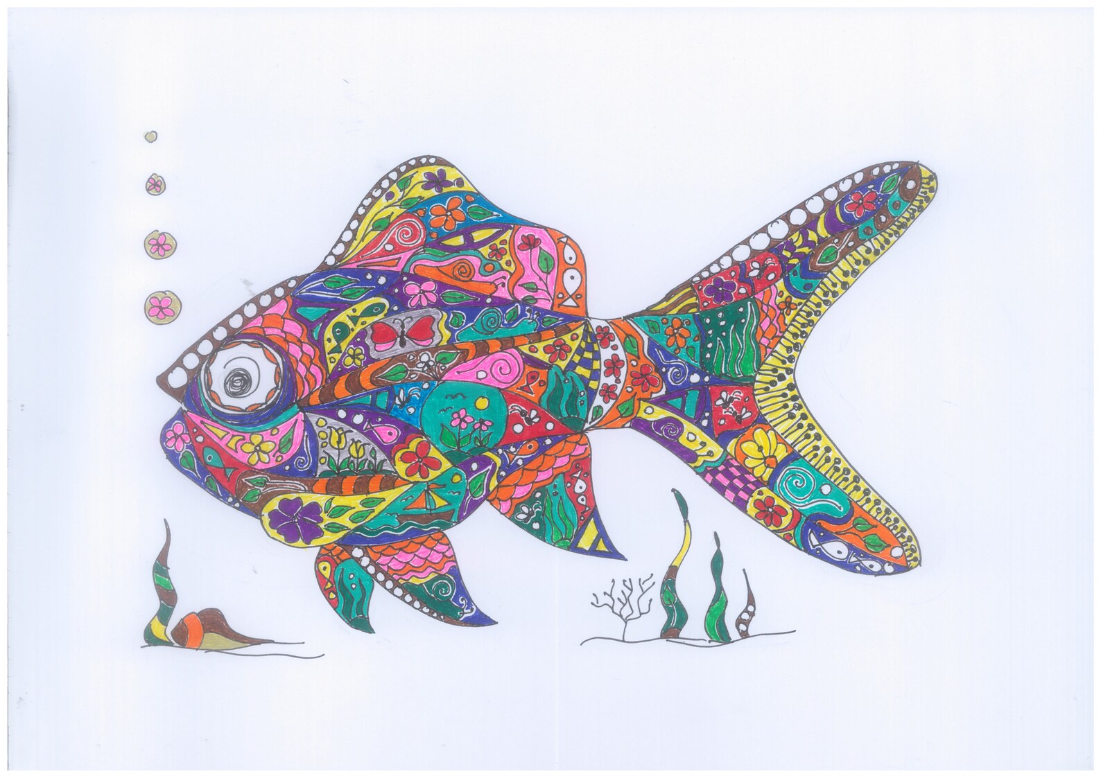 Tropical Fish Pen & Ink Drawing - Etsy