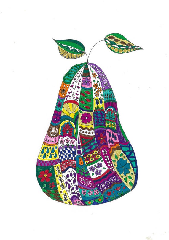 Pear Pen And Ink Illustration