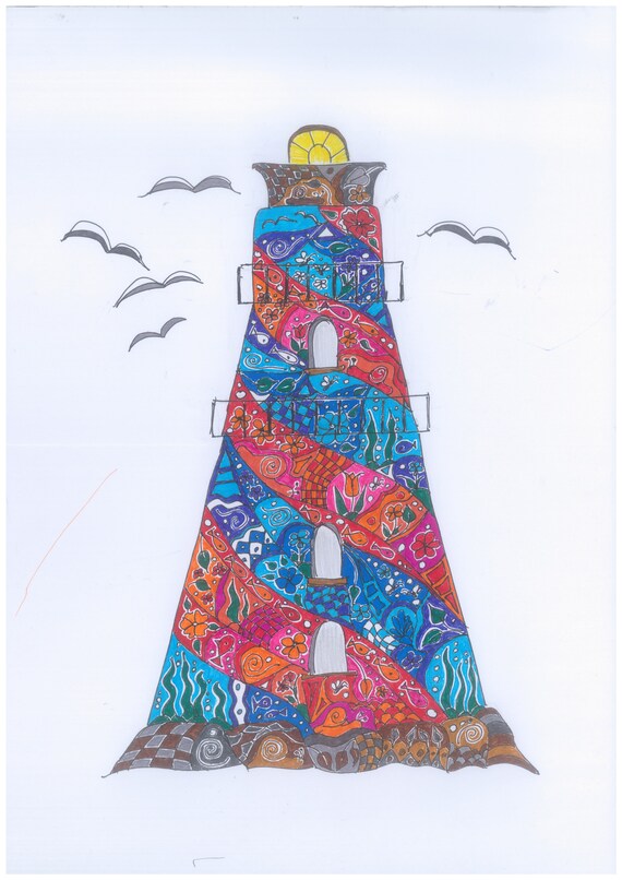 Lighthouse Pen & Ink Drawing - Etsy