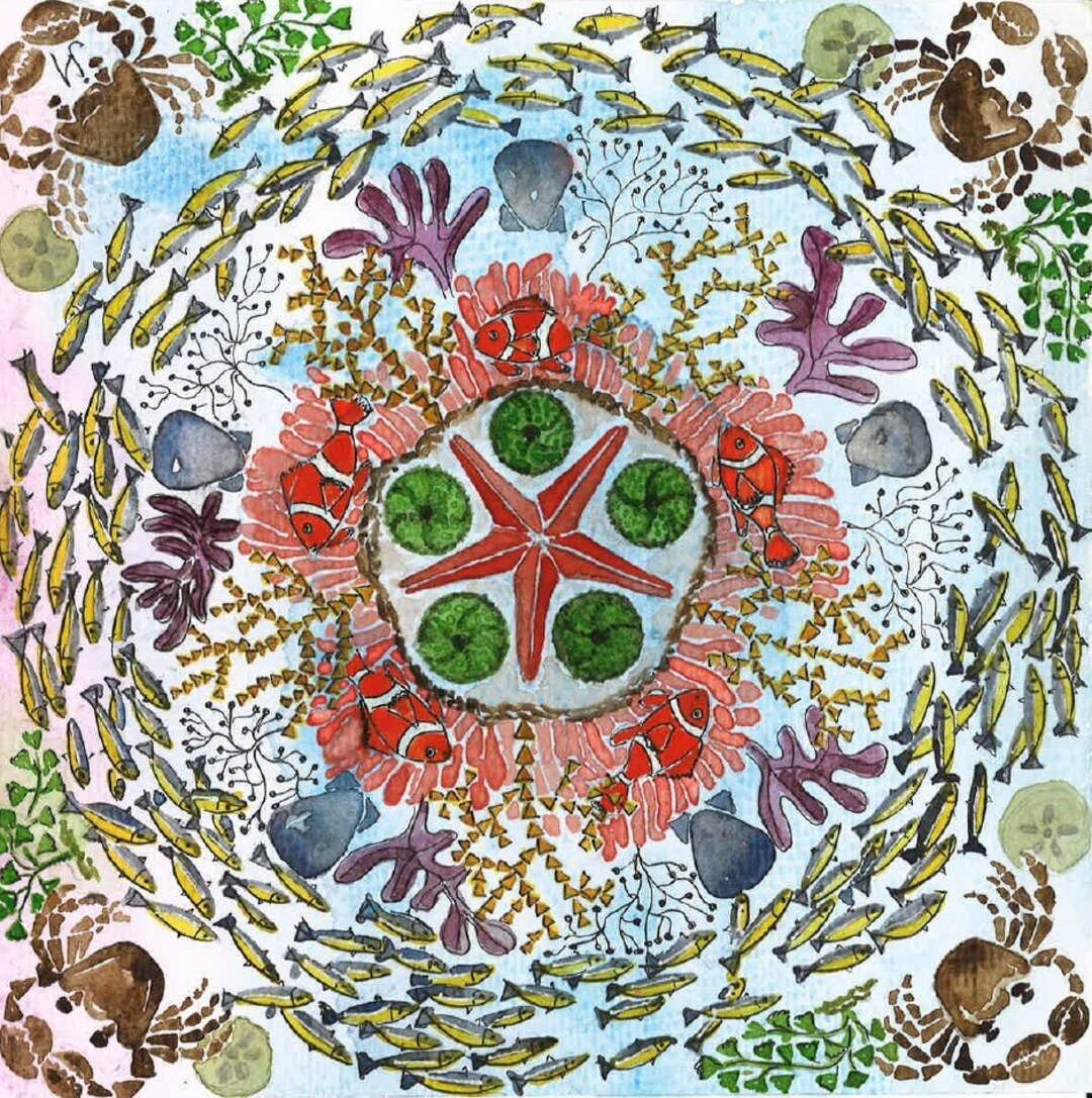 Starfish Ecosystem Art Print: Clownfish, Coral, Sea Urchins - Etsy
