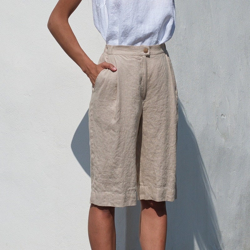 Linen Shorts - Etsy