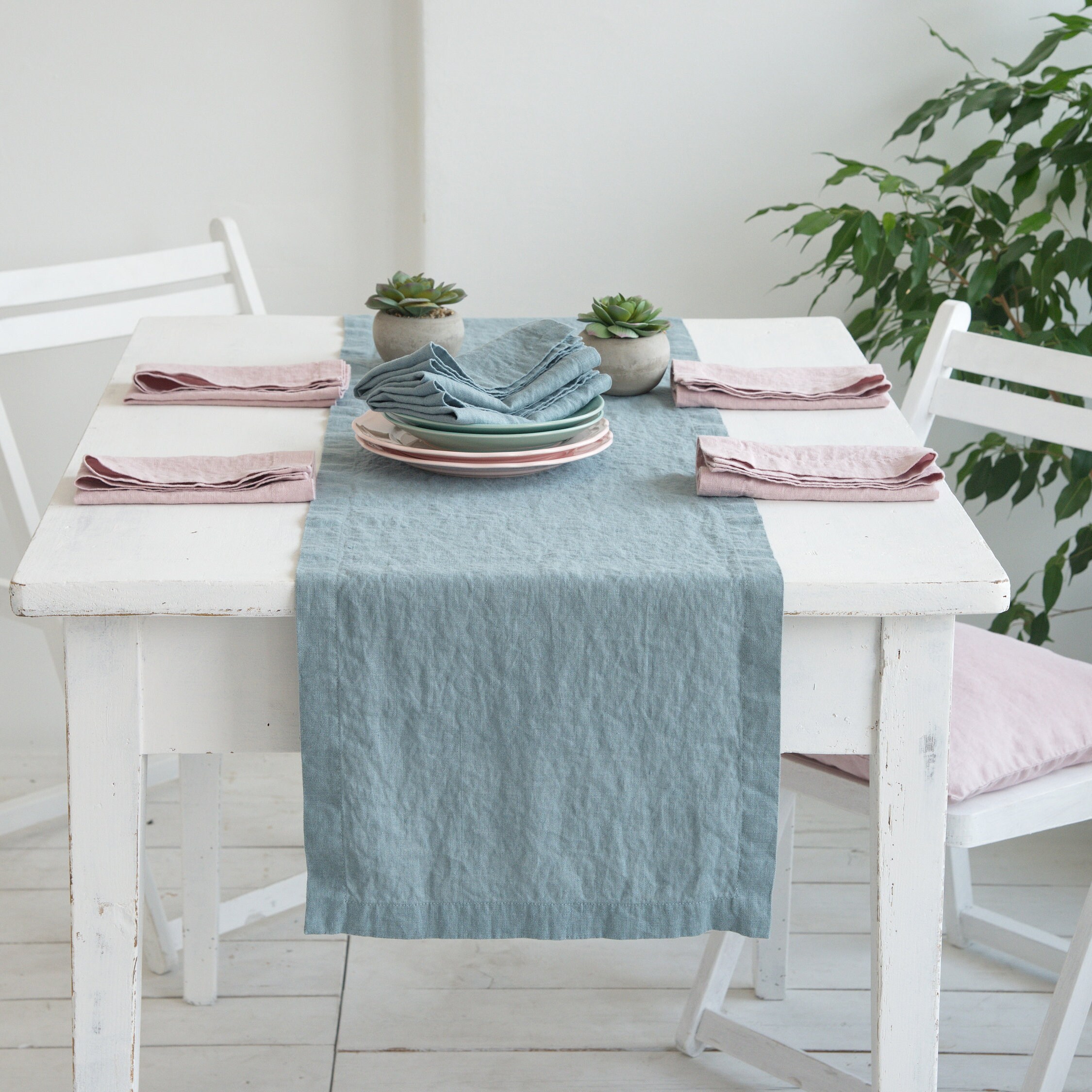 Linen Table Runner Custom Color Linen Table Runner Handmade - Etsy