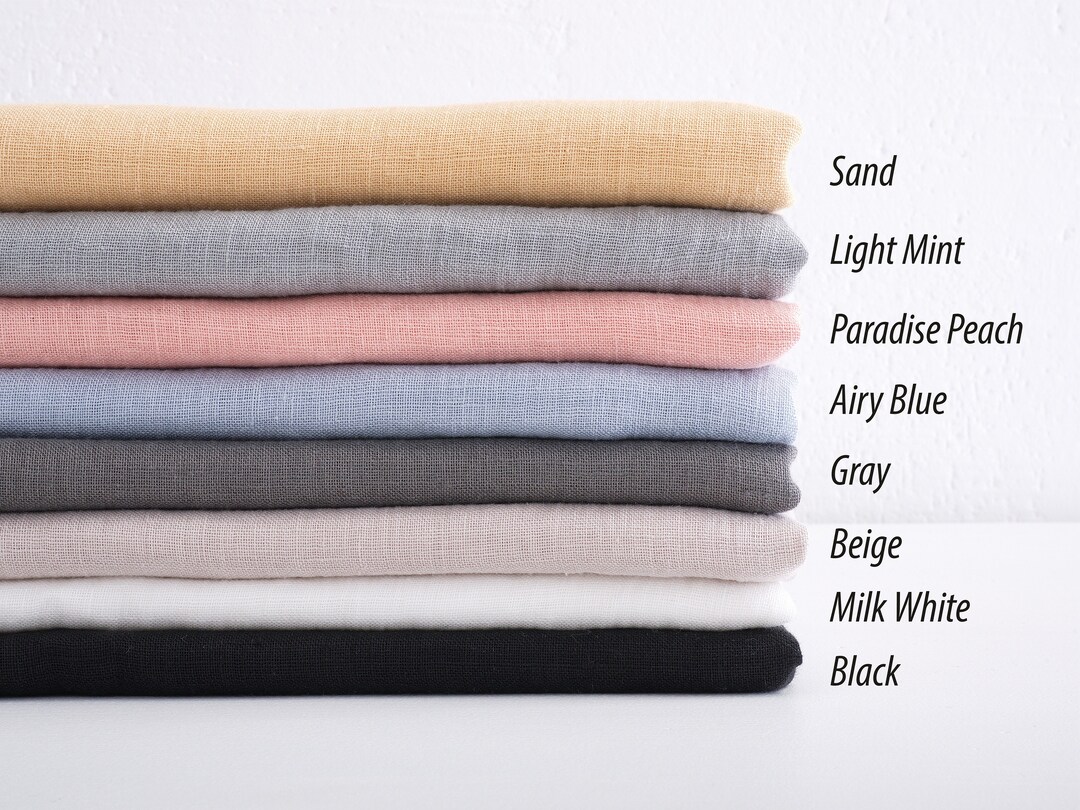 LINEN FABRIC SAMPLES, Light Weight Linen 85 G/m2 Fabric, Softened Stone ...