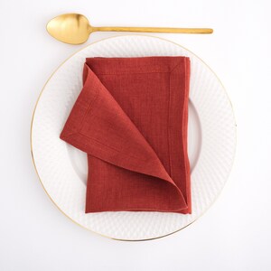 Rich, Warm Red Tones Linen Napkin - Soft and Elegant - 16x16 Inches ...