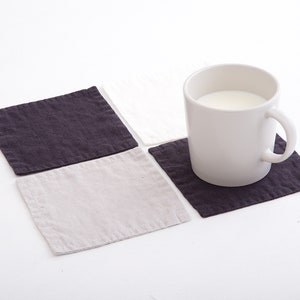 Linen Coaster, Linen Wedding Coasters, Stone Washed Linen Coasters ...