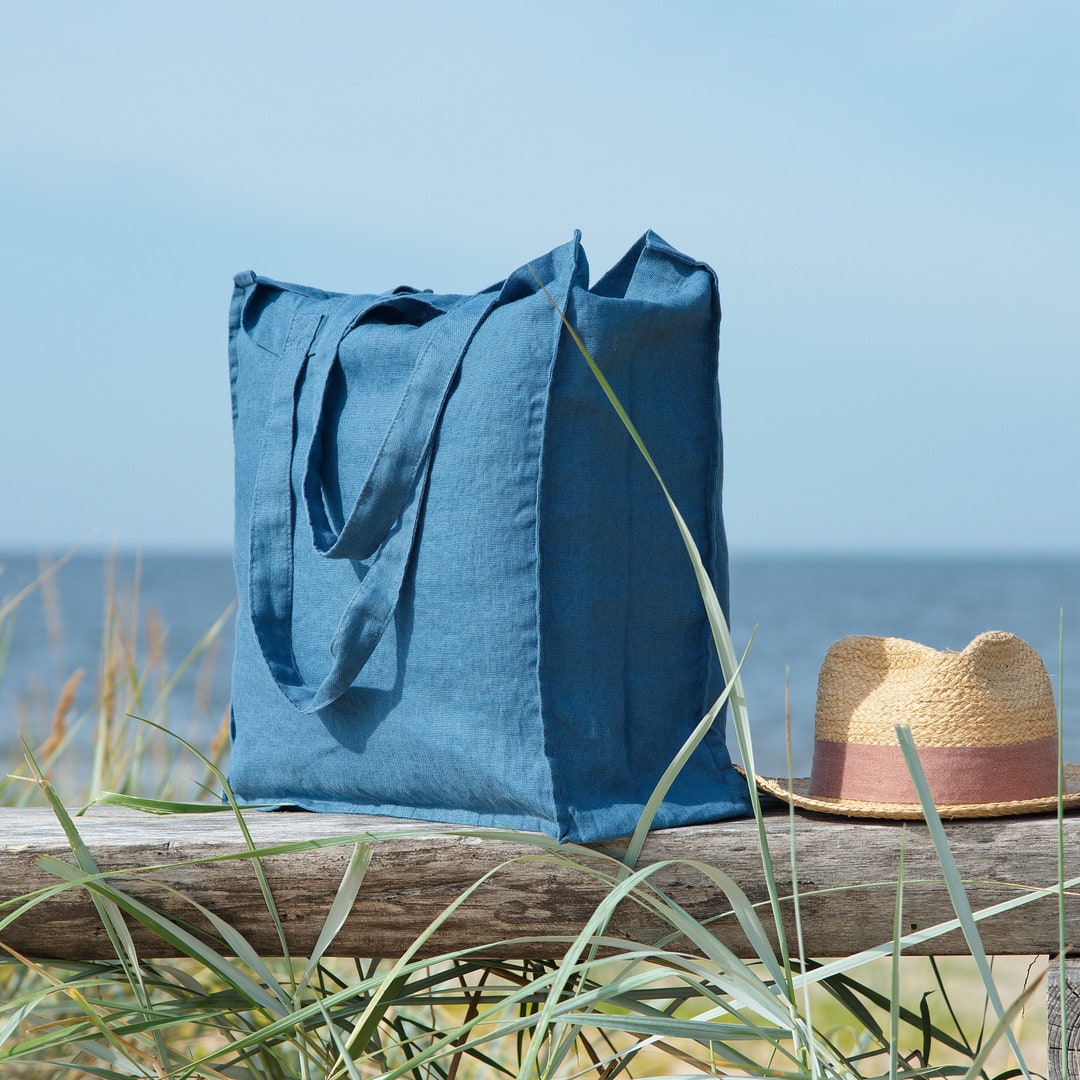 LINEN TOTE BAG - Organic Tote Bag - Linen Shoulder Bag - Pure Linen ...