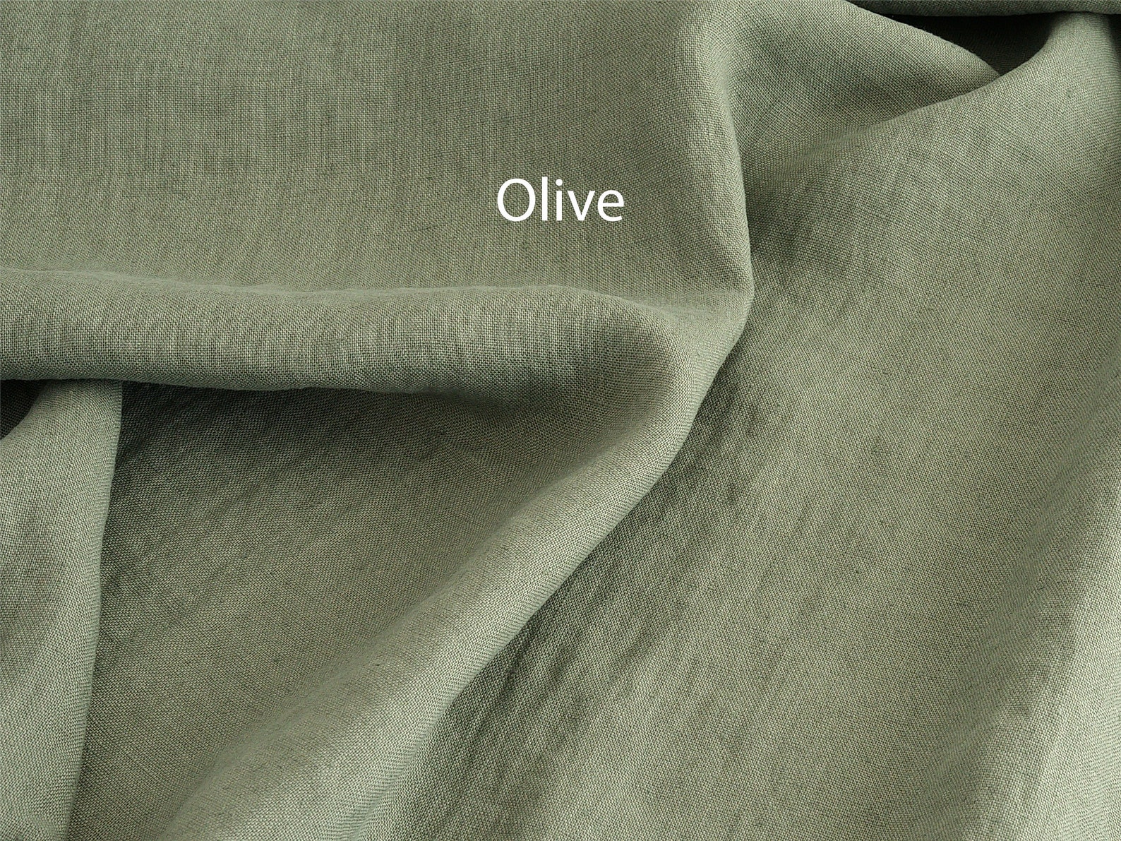 Linen Fabric by the Yard or Meter. Olive Linen Fabric for Sewing ...