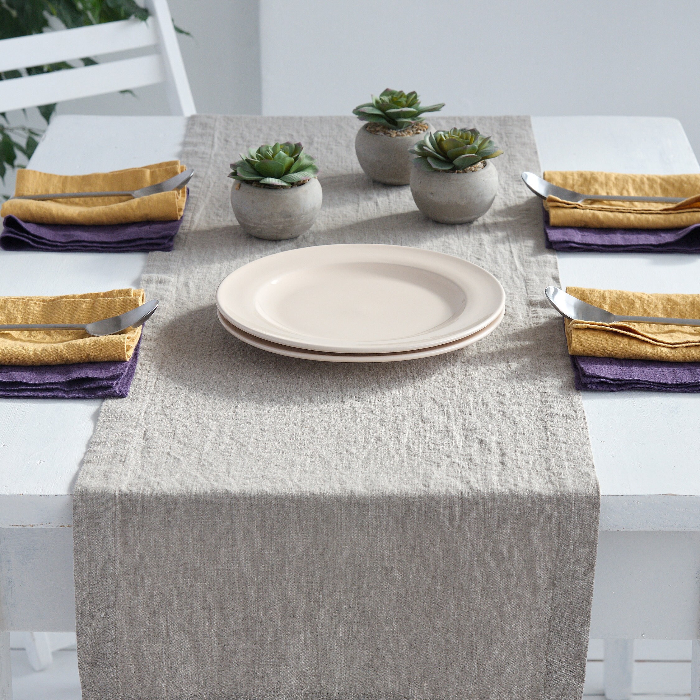 Linen Table Runner Custom Color Linen Table Runner Handmade - Etsy