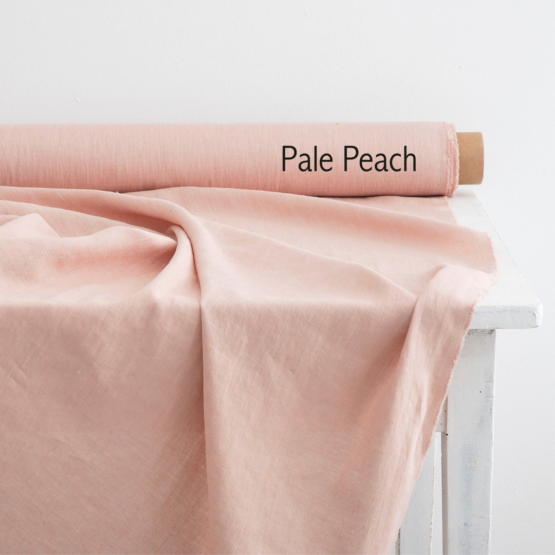 Linen Fabric by the Yard or Meter. Pale Peach Linen Fabric for - Etsy