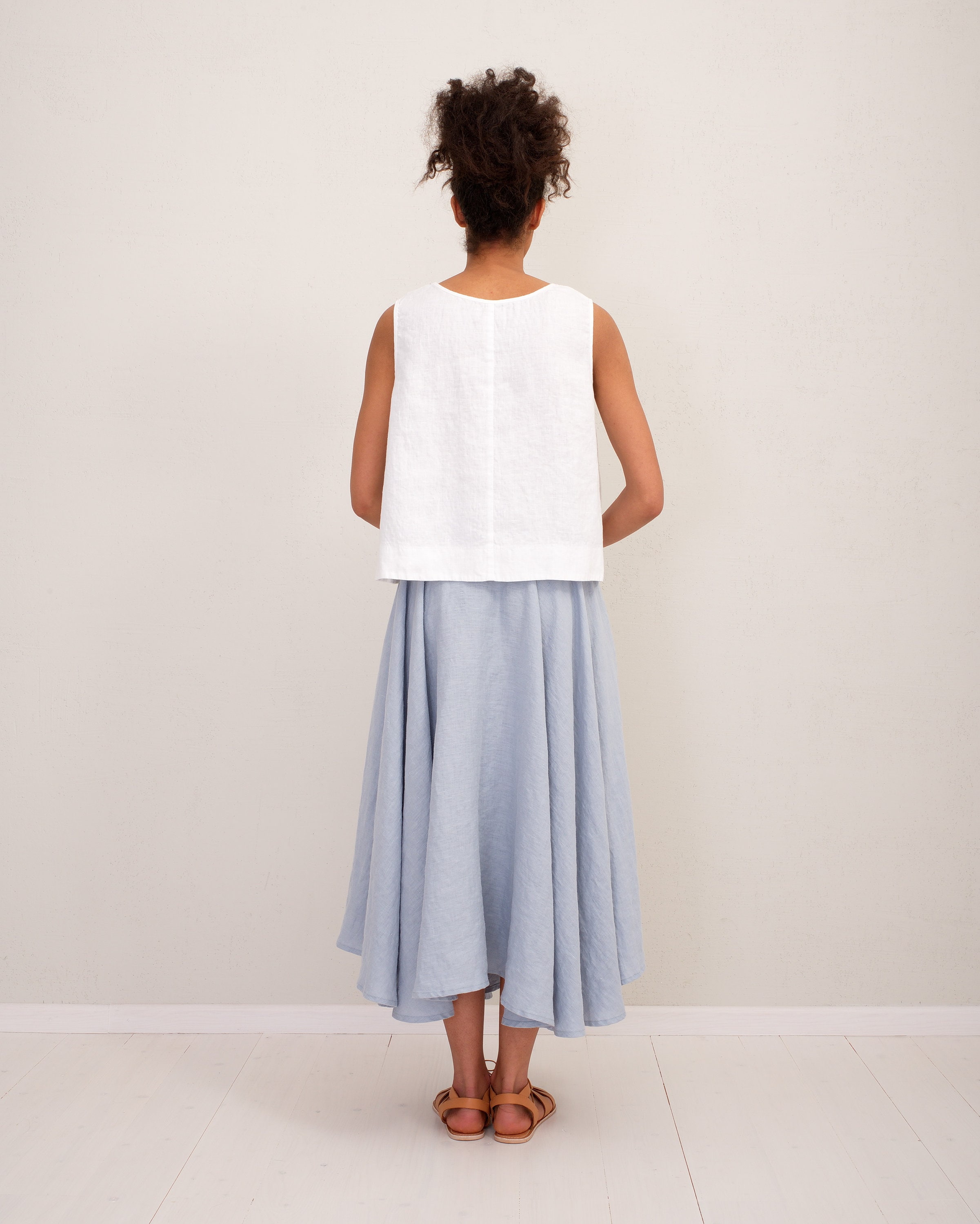Loose Fit A-line Sleeveless Top, Women's Casual Summer Top, Non-stretch ...