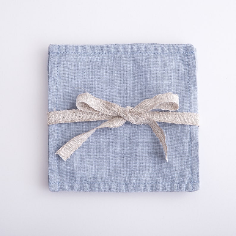 Linen Coaster Linen Wedding Coasters Stone Washed Linen | Etsy