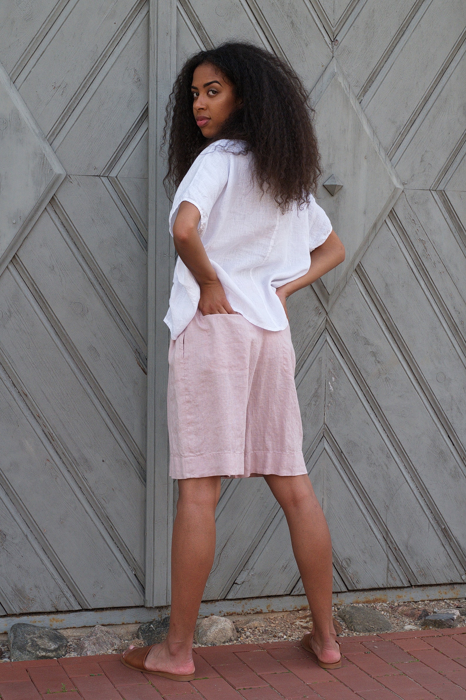 Linen Shorts, Linen Summer Shorts, Wide Linen Shorts With Pleats - Etsy