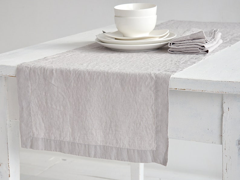 Linen Table Runner Custom Color Linen Table Runner Handmade - Etsy