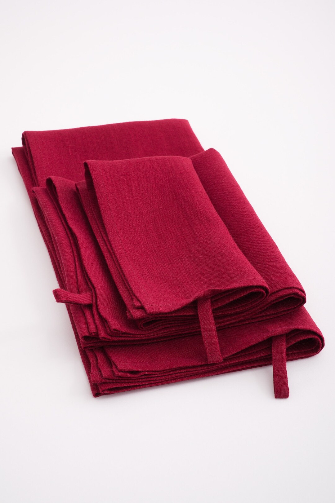 Soft Stone Washed Linen Face Towels, Set of High Absorbent Hand Towel ...