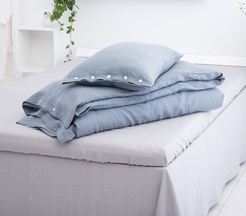 Linen Bedding Set 2 Pieces Linen Set With Buttons Duvet - Etsy